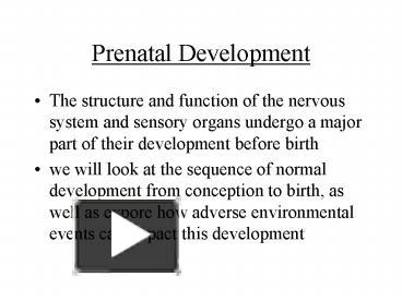PPT – Prenatal Development PowerPoint presentation | free to download ...