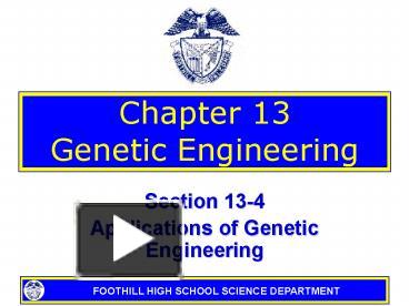PPT – Chapter 13 Genetic Engineering PowerPoint presentation | free to ...