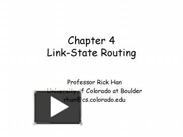 PPT – Chapter 4 LinkState Routing PowerPoint presentation | free to ...