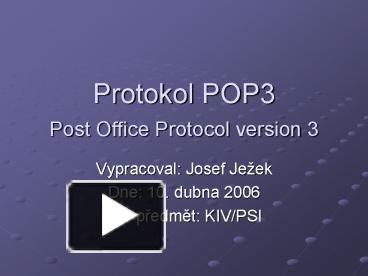 Protokol POP3 Post Office Protocol version 3 presentation | free to ...