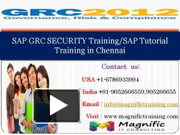 PPT – SAP GRC SECURITY Training/SAP Tutorial Training in Chennai ...