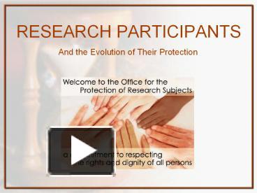 RESEARCH PARTICIPANTS presentation | free to download