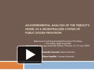 PPT – An experimental analysis of the Tiebout PowerPoint presentation ...