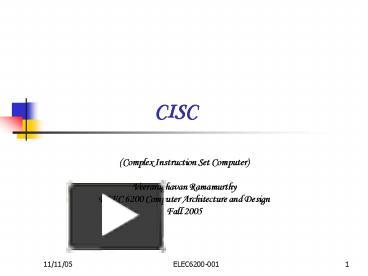 CISC presentation | free to download