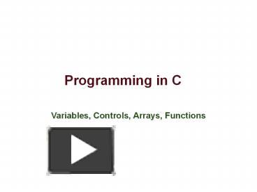 Programming in C presentation | free to download