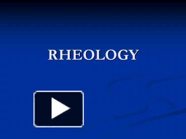 RHEOLOGY presentation | free to download