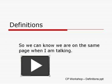 PPT – Definitions PowerPoint presentation | free to download - id ...