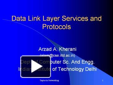 PPT – Data Link Layer Services and Protocols PowerPoint presentation ...