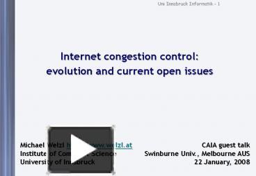 PPT – Internet congestion control: evolution and current open issues ...