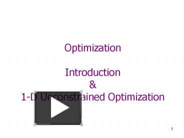 PPT – Optimization Introduction PowerPoint presentation | free to ...