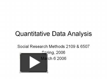 Quantitative Data Analysis presentation | free to download