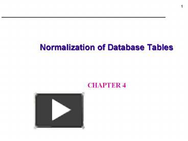 Normalization of Database Tables presentation | free to download