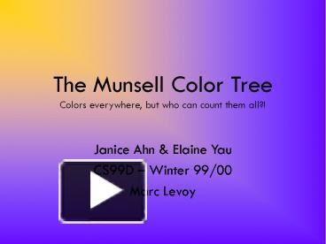 PPT – The Munsell Color Tree Colors everywhere, but who can count them ...