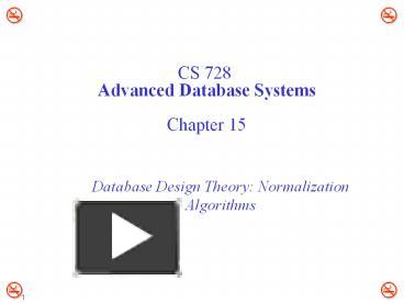 CS 728 Advanced Database Systems Chapter 15 presentation | free to download