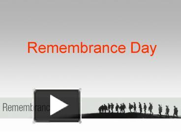 Remembrance Day presentation | free to view