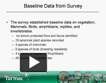 Baseline Data from Survey presentation | free to view