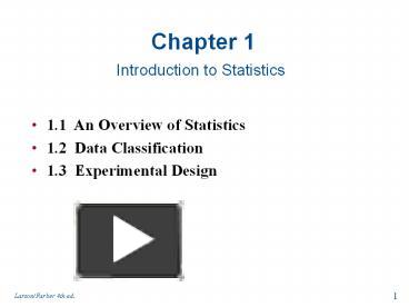 Introduction to Statistics presentation | free to view
