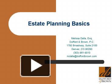 PPT – Estate Planning Basics PowerPoint presentation | free to download ...