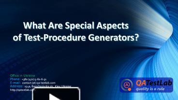 PPT – What Are Special Aspects of Test-Procedure Generators? PowerPoint ...
