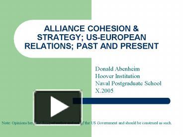 PPT – ALLIANCE COHESION PowerPoint presentation | free to download - id ...
