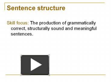 Sentence structure presentation | free to view