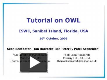 PPT – Tutorial on OWL PowerPoint presentation | free to download - id ...