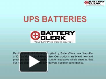 Ups Batteries presentation | free to download