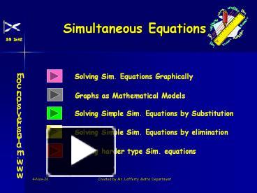 Simultaneous Equations presentation | free to download