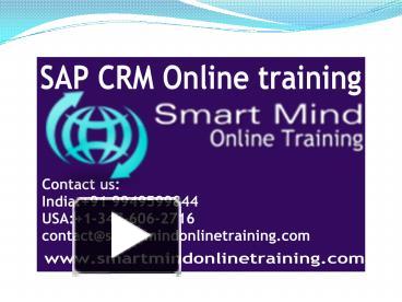 PPT – SAP CRM online training Online SAP CRM Training in usa, uk ...