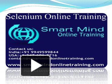 PPT – Selenium online training | Online Selenium Training in usa, uk ...