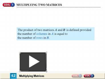 PPT – MULTIPLYING TWO MATRICES PowerPoint presentation | free to ...