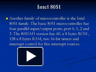 Intel 8051 presentation | free to download