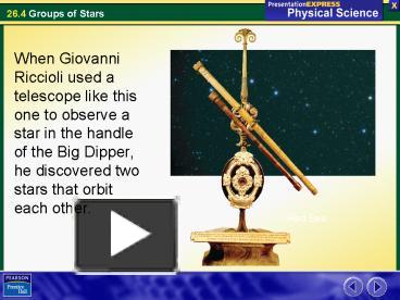 When Giovanni Riccioli used a telescope like this one to observe a star ...