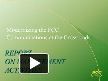 PPT – Modernizing the FCC: PowerPoint presentation | free to download ...