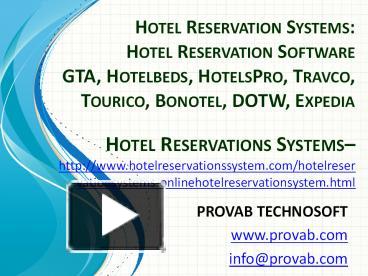 Hotel Reservation Systems, Online Hotel Reservation System, Hotels ...