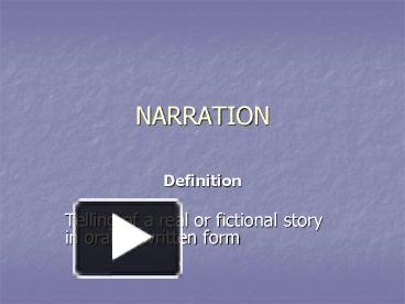 NARRATION presentation | free to view