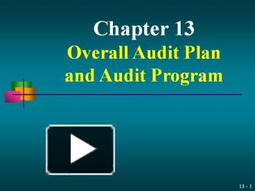 Chapter 13 Overall Audit Plan and Audit Program presentation | free to ...