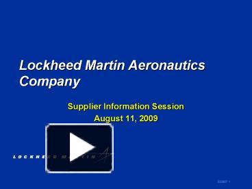 PPT – Lockheed Martin Aeronautics Company PowerPoint presentation ...