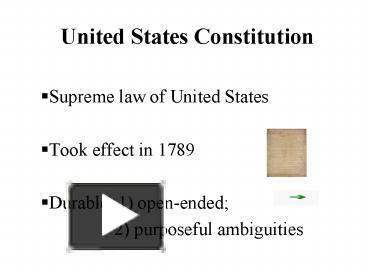 PPT – United States Constitution PowerPoint presentation | free to view ...