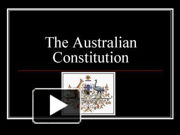The Australian Constitution presentation | free to download
