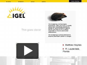 PPT – Presentation EMEA IGEL Technology 2004 PowerPoint presentation ...