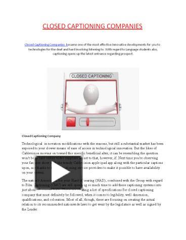 PPT – Closed captioning companies PowerPoint presentation | free to ...