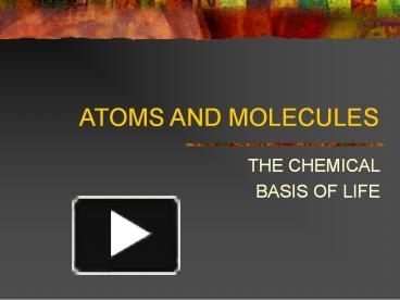 PPT – ATOMS AND MOLECULES PowerPoint presentation | free to download ...