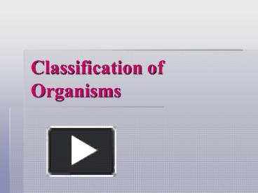 PPT – Classification of Organisms PowerPoint presentation | free to ...