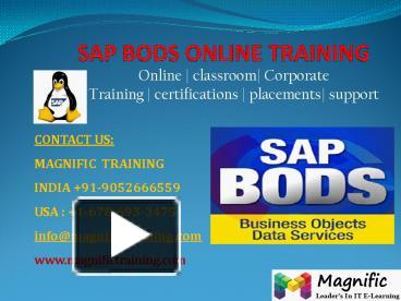 SAP BODS ONLINE TRAINING IN CANADA presentation | free to download