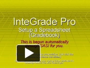 InteGrade Pro presentation | free to view