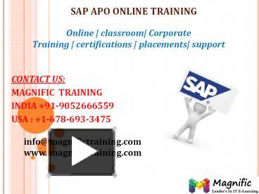 PPT – sap apo online training PowerPoint presentation | free to ...