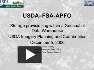 PPT – USDA PowerPoint presentation | free to download - id: 692456-MzE5Z