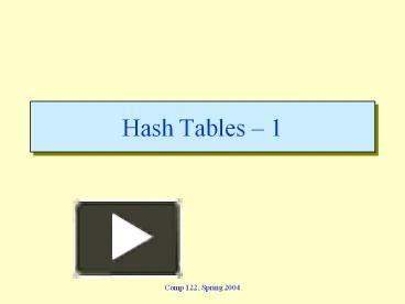 Hash Tables presentation | free to download