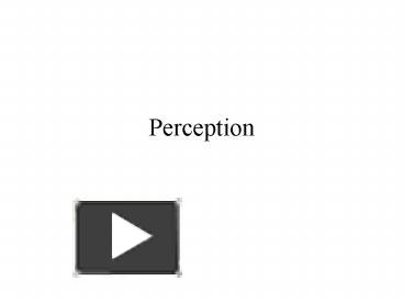PPT – Perception PowerPoint presentation | free to download - id ...